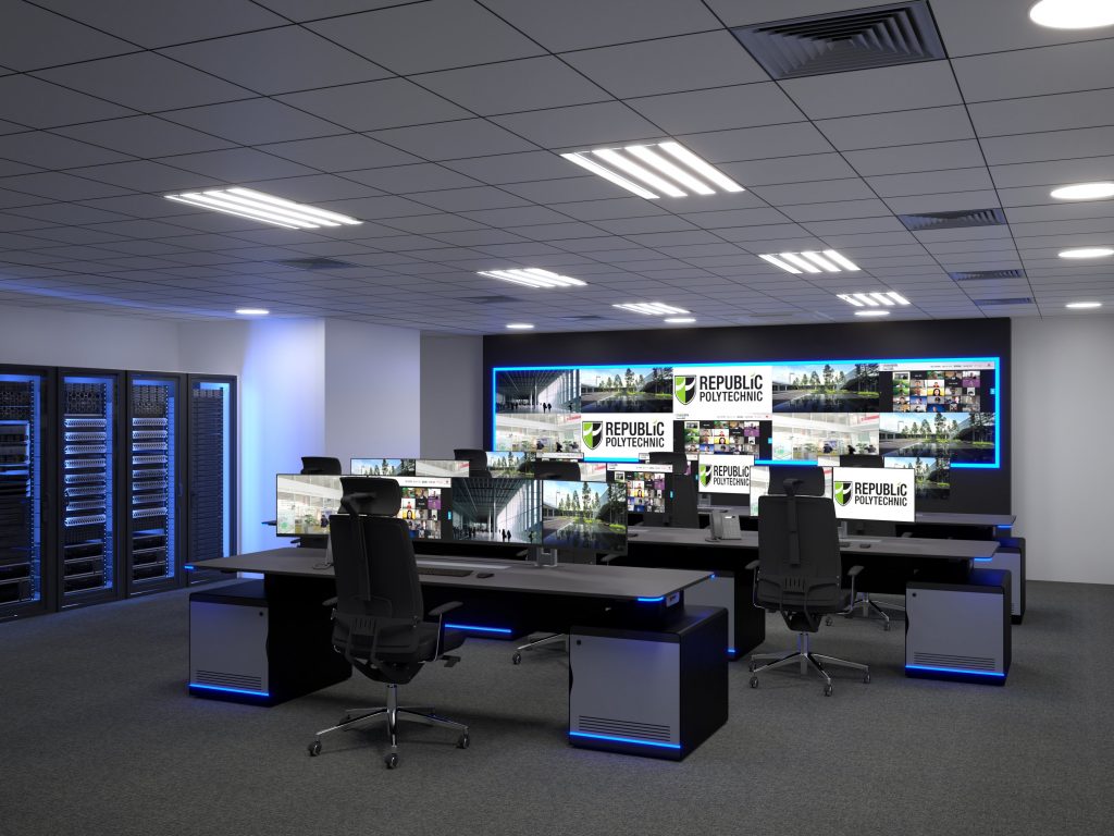 Republic Polytechnic SOC, Singapore – SPF | Control Room Consoles