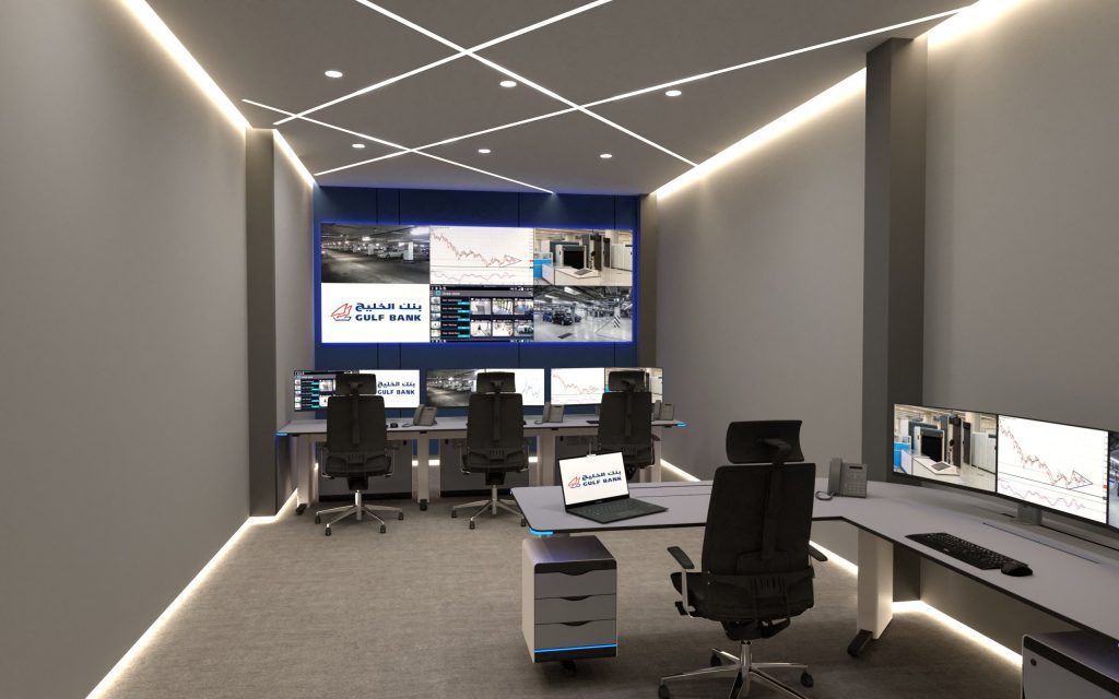 GULF BANK Security Control Room, Kuwait – SPF | Control Room Consoles
