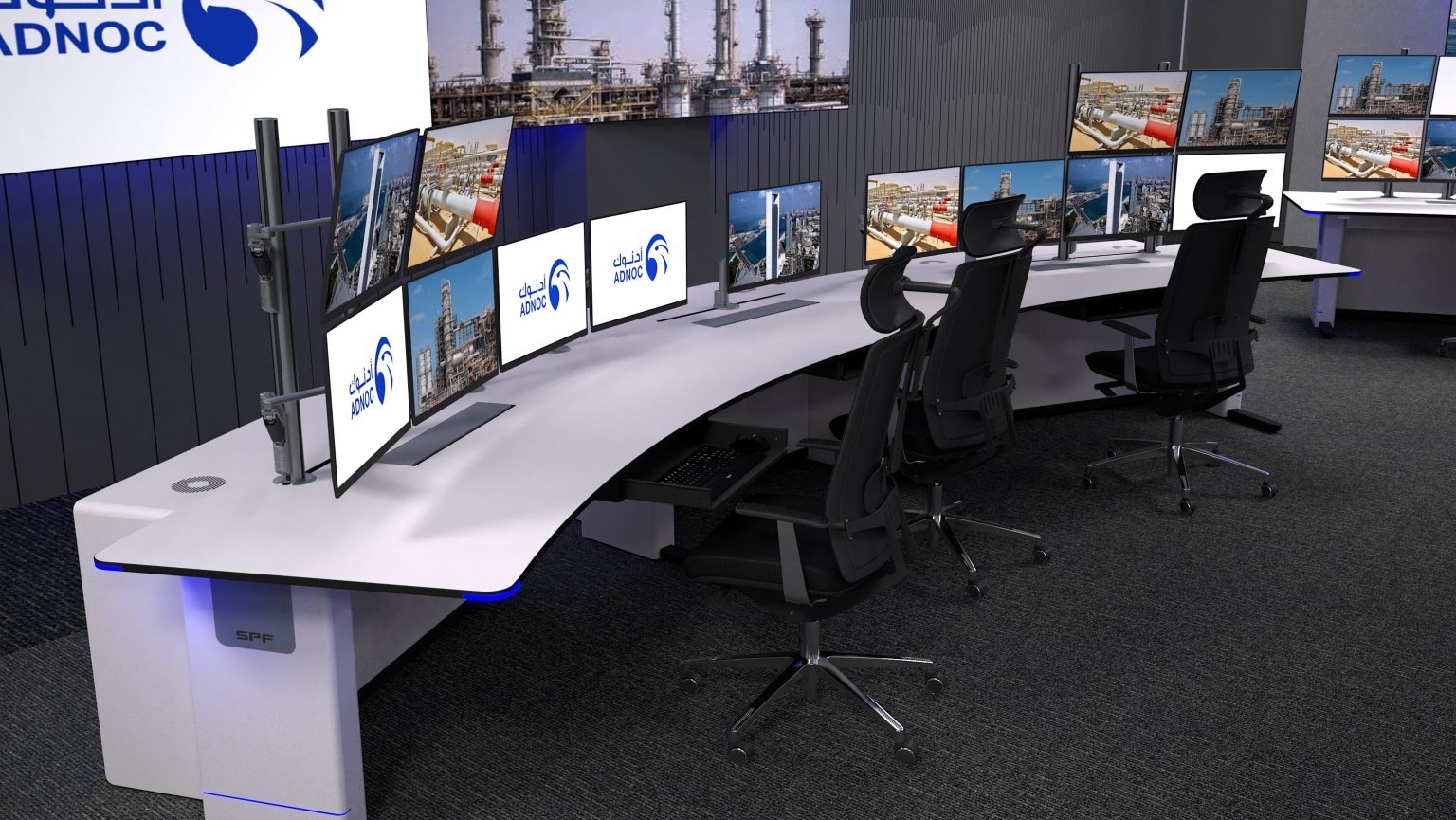 ADNOC Control Room Al Maqta, UAE – SPF | Control Room Consoles